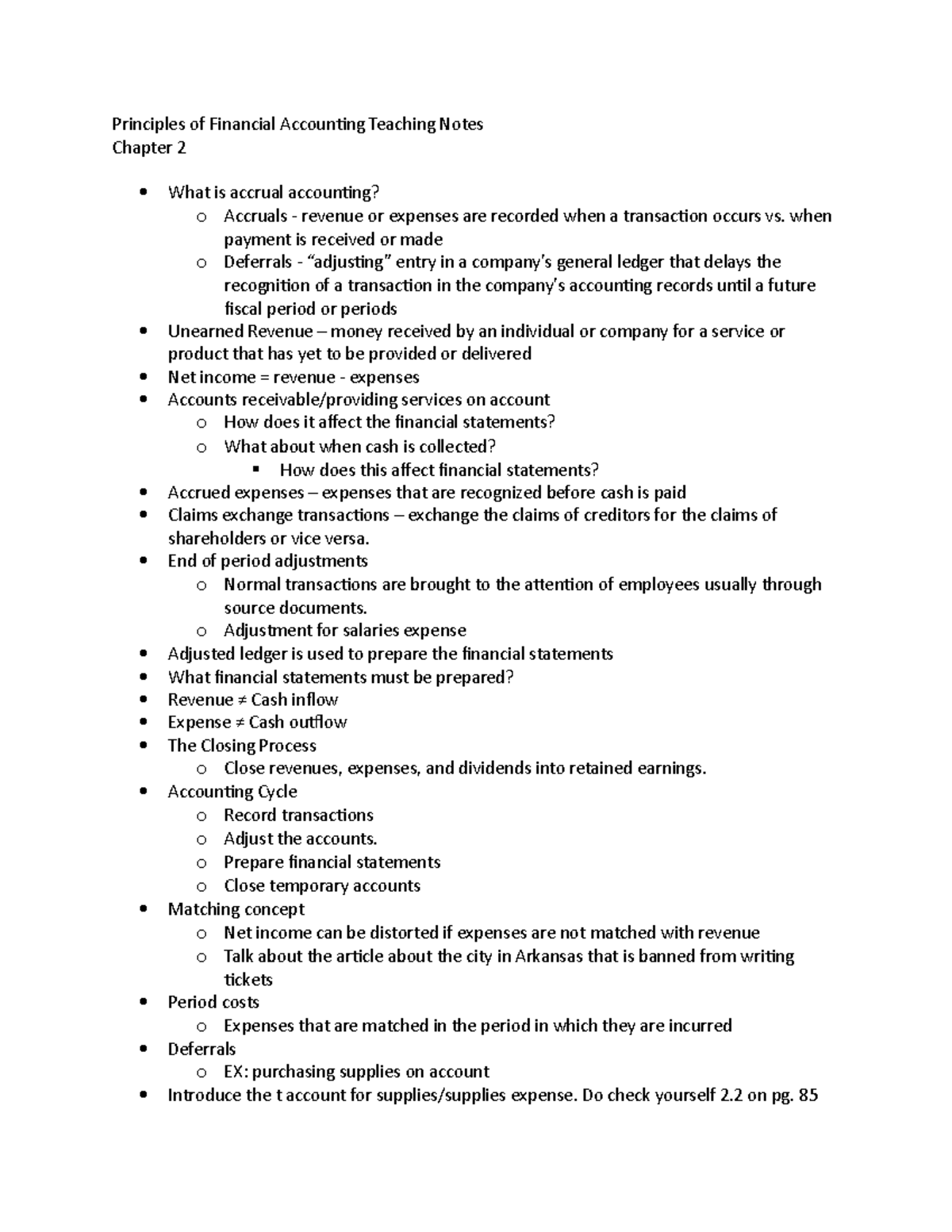 ACCT 201 Ch. 2 Teaching notes - Principles of Financial Accounting ...