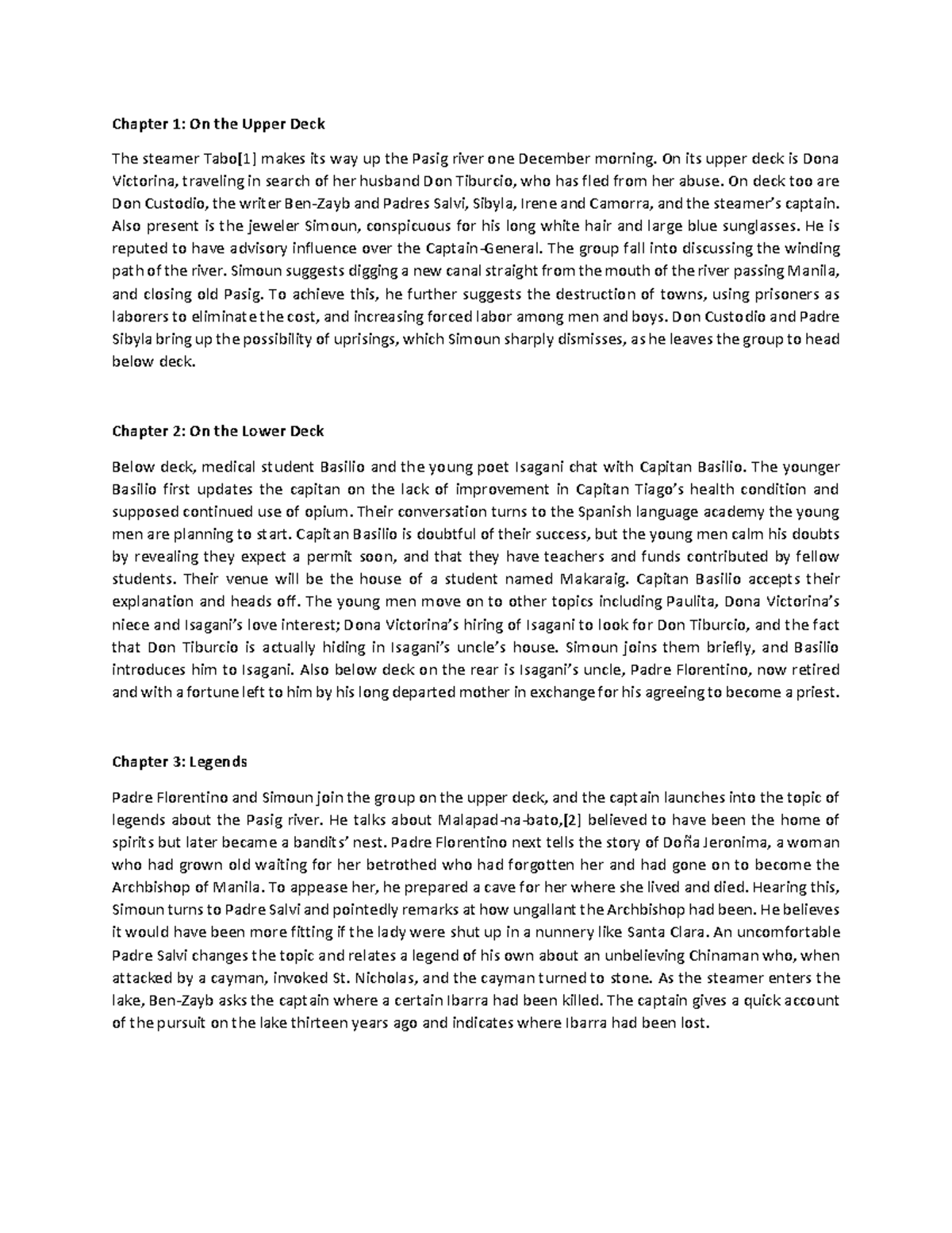 GED-20 EL FILI 1 TO 3 - EL FILIBUSTERISMO SUMMARY - Chapter 1: On the ...