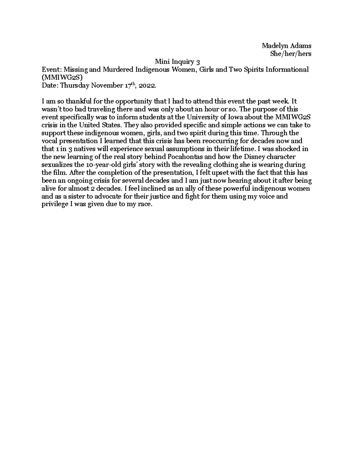 Mini Inquiry 3 - Madelyn Adams - Madelyn Adams She/her/hers Mini ...