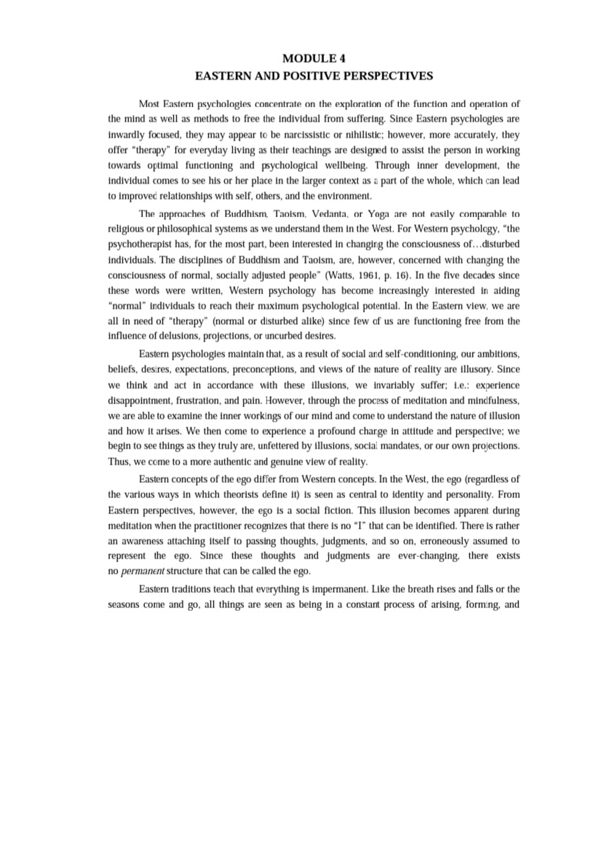 Psychology - Eastern AND Positive Perspectives - Introduction to ...