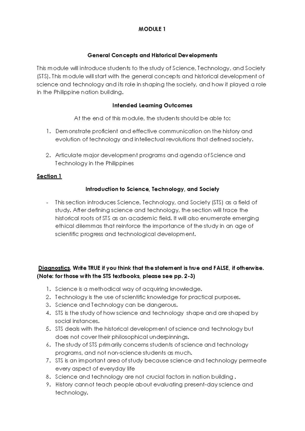 Module 1 - MODULE 1 General Concepts and Historical Developments This ...