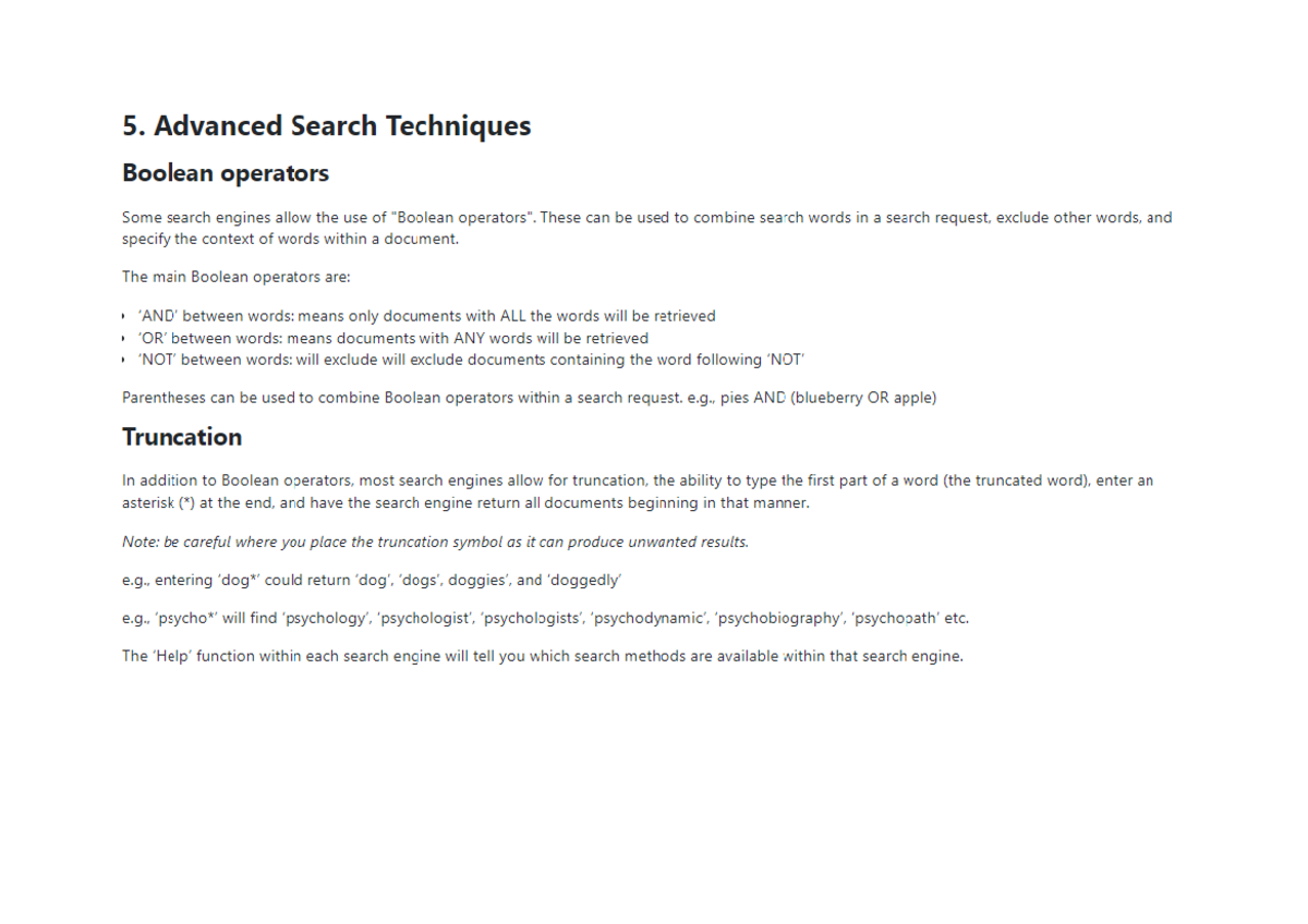 Advanced Search Techniques - MKTG204 - Studocu