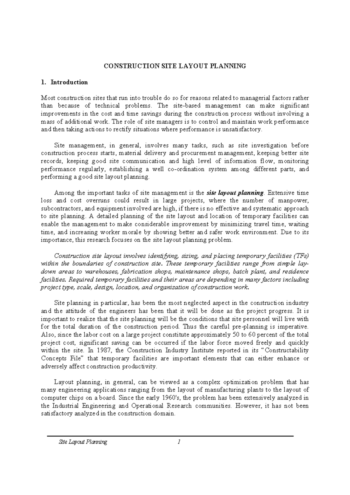 Construction Site Layout Planning - CONSTRUCTION SITE LAYOUT PLANNING ...