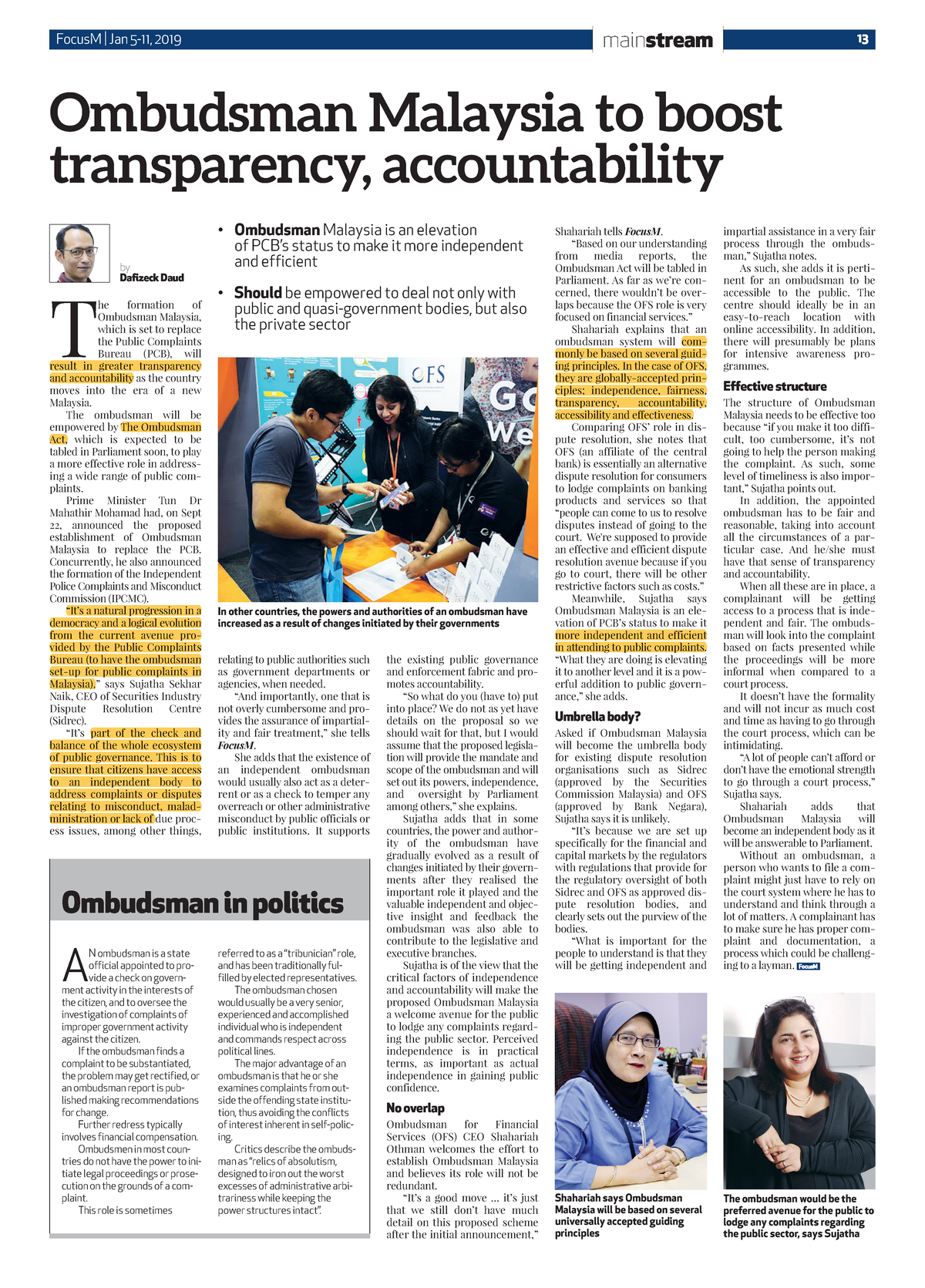 Ombudsman Newspaper clipping 5jan19 - FocusM | Jan 5-11, 2019 ...