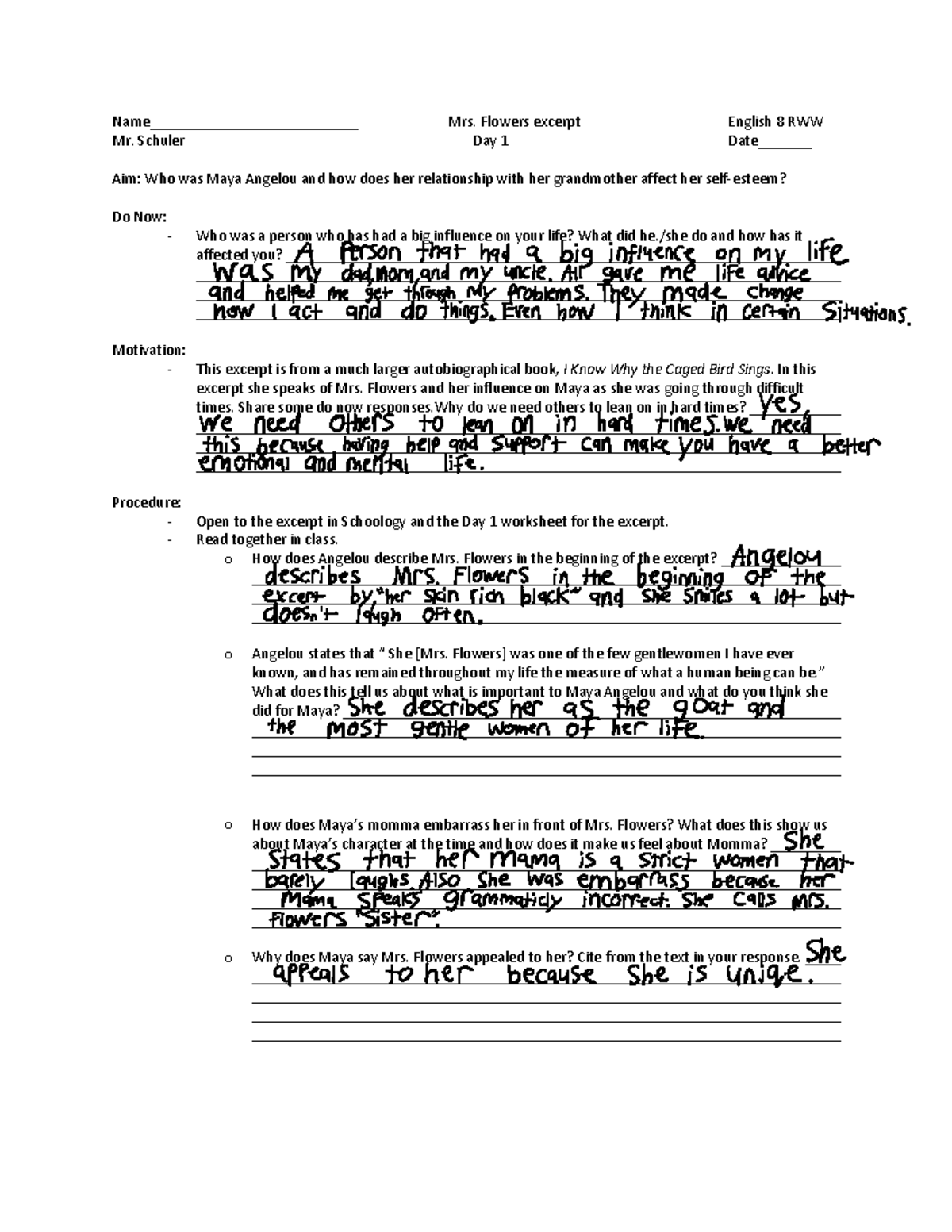 Edited - Mrs. Flowers Day 1 worksheet - Name ...