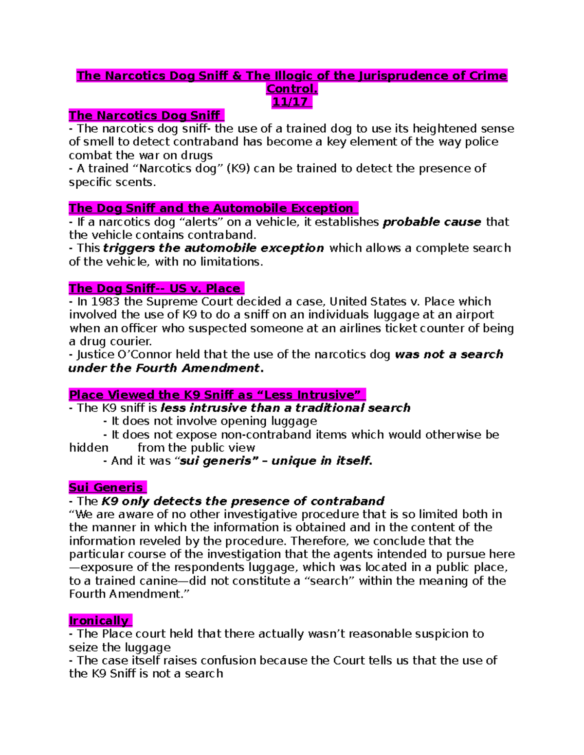 The Narcotics Dog Sniff - 11/ The Narcotics Dog Sniff The narcotics dog ...