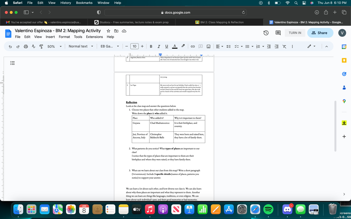 Part 2 of Class Mapping and Reflection - Studocu