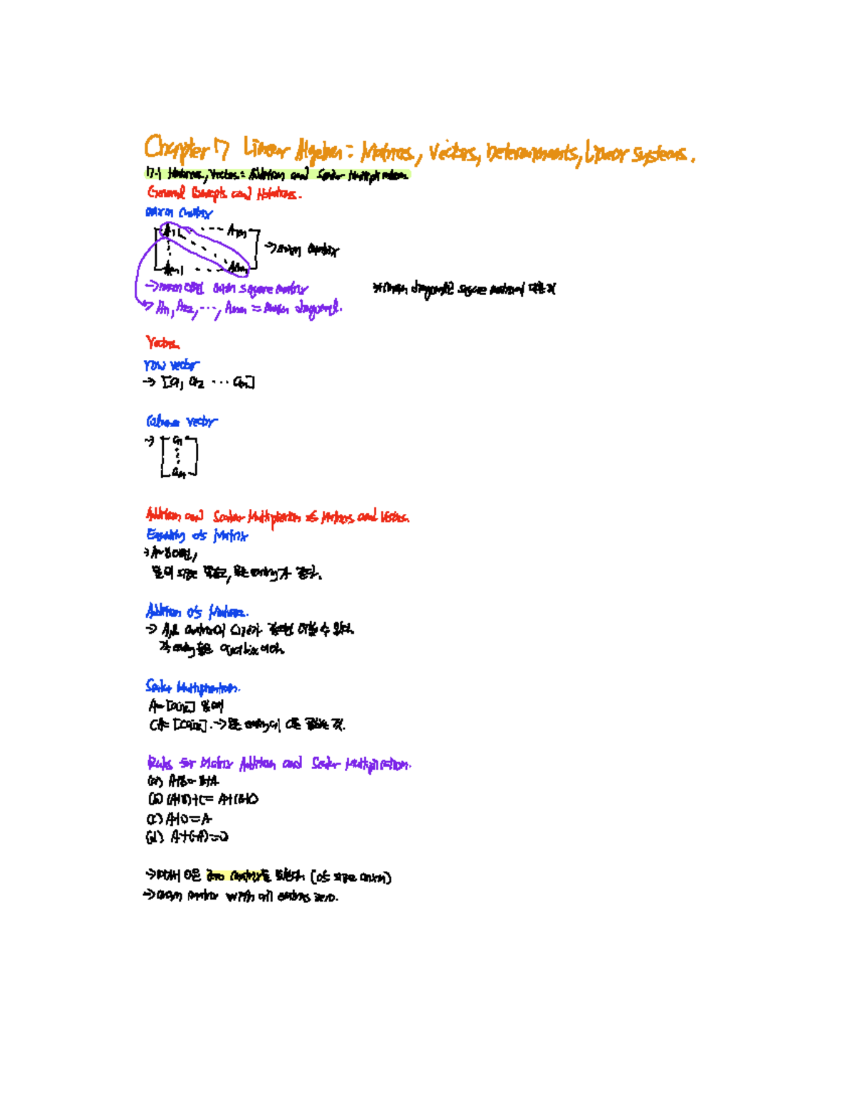EM Kreyszig lecture note - Chapter 7 LinearAlgebra Matrices victors Determinants linearsystems ...