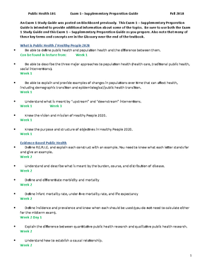 PBHL 101 Epidemiology Worksheet Spring 2023 - Public Health 101 Spring ...