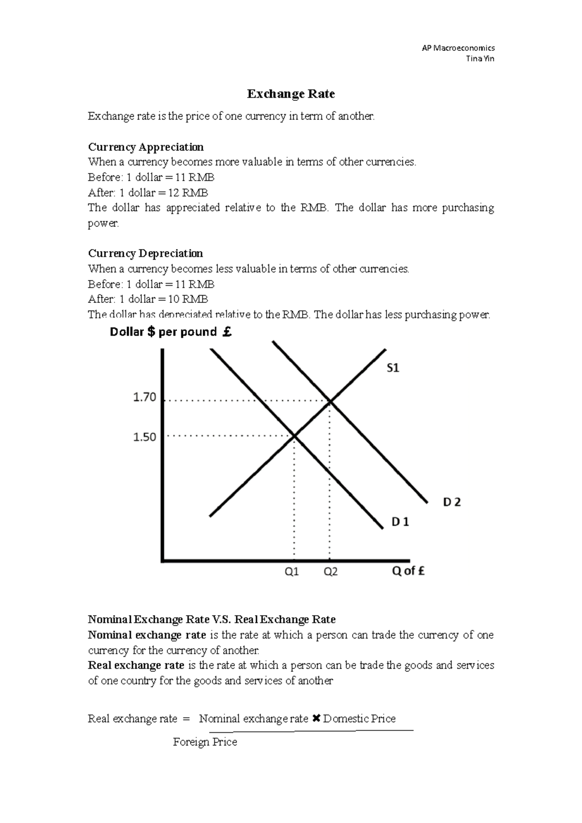 Exchange Rate - It is the worksheet of eco. Including lots of ...
