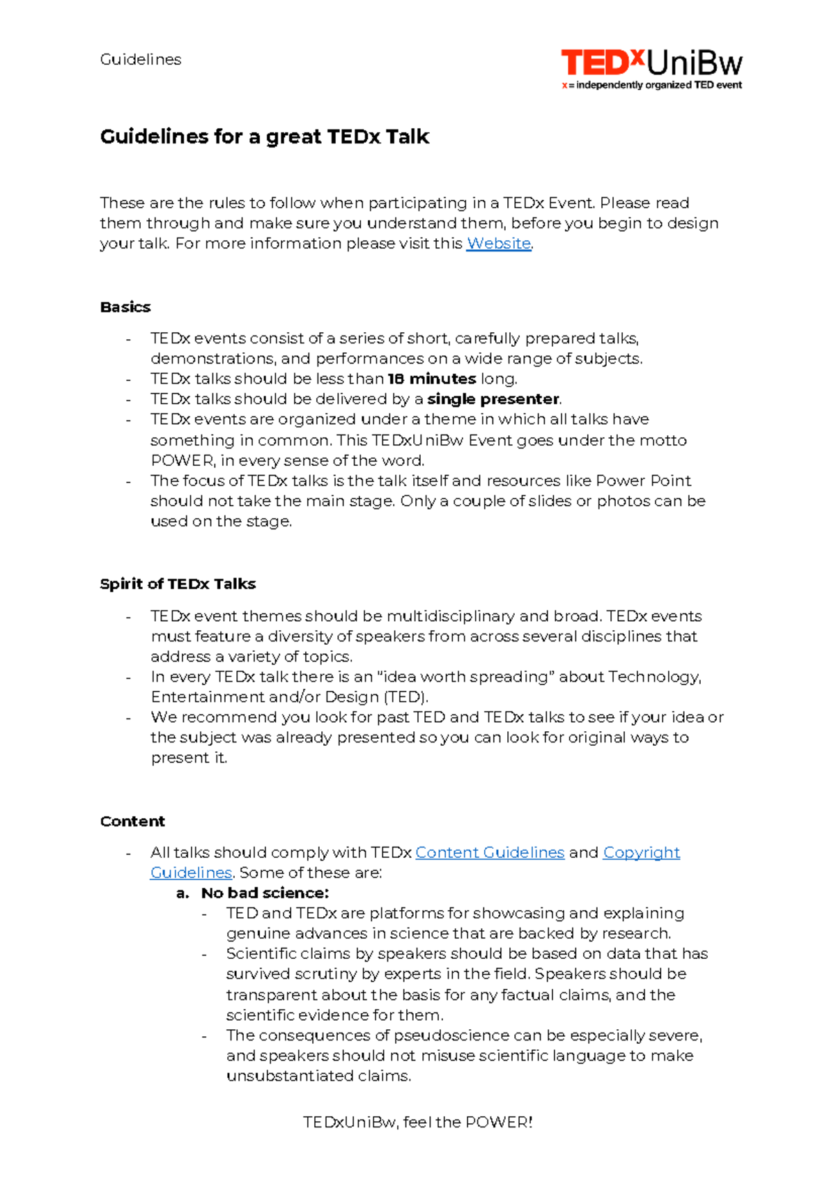 Guidelines speakers - TEDx Khulna University is a independently ...