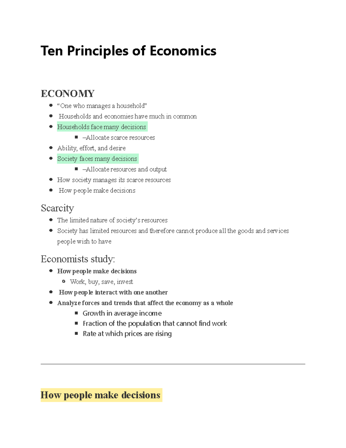 Ten Principles of Economics - Ten Principles of Economics ECONOMY ...
