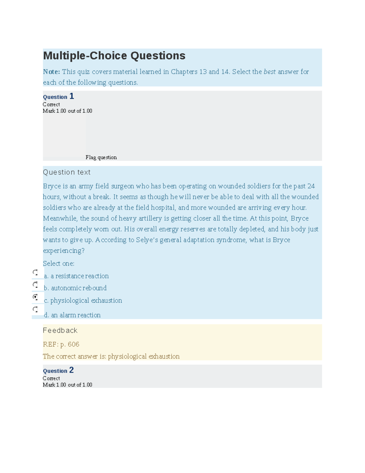 QUIZ 4 - Quiz 4 - Multiple-Choice Questions Note: This quiz covers ...