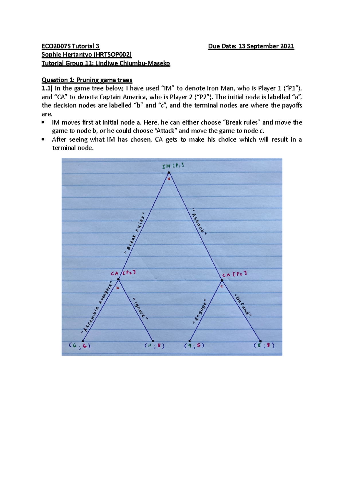 ECO2007 S Tutorial 3 ( Hrtsop 002) - ECO2007S Tutorial 3 Due Date: 13 ...