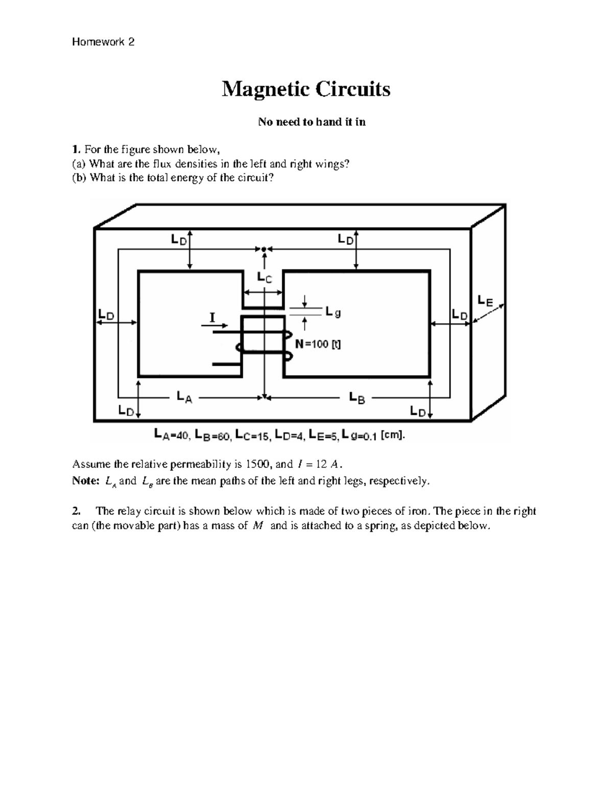 Homework 2 question on magnetic density and flux. - Electronic Devices ...