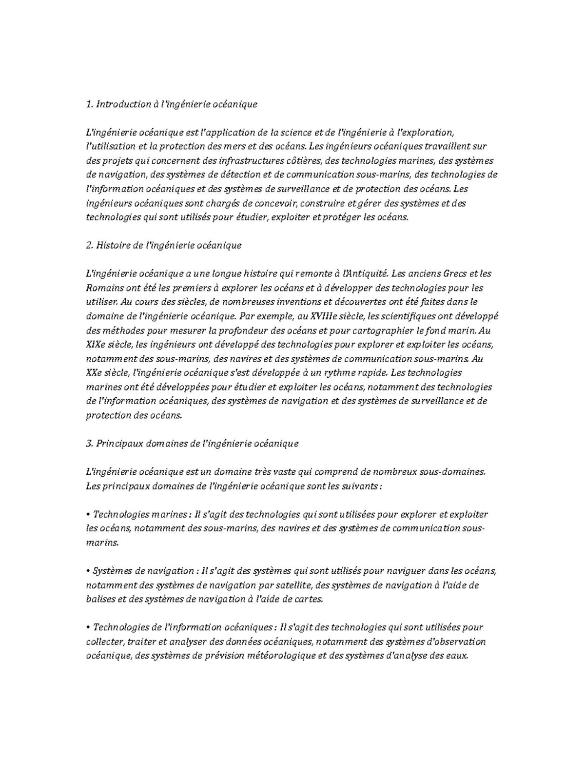 Ocean Engineering Study Notes - Introduction à l'ingénierie océanique L ...