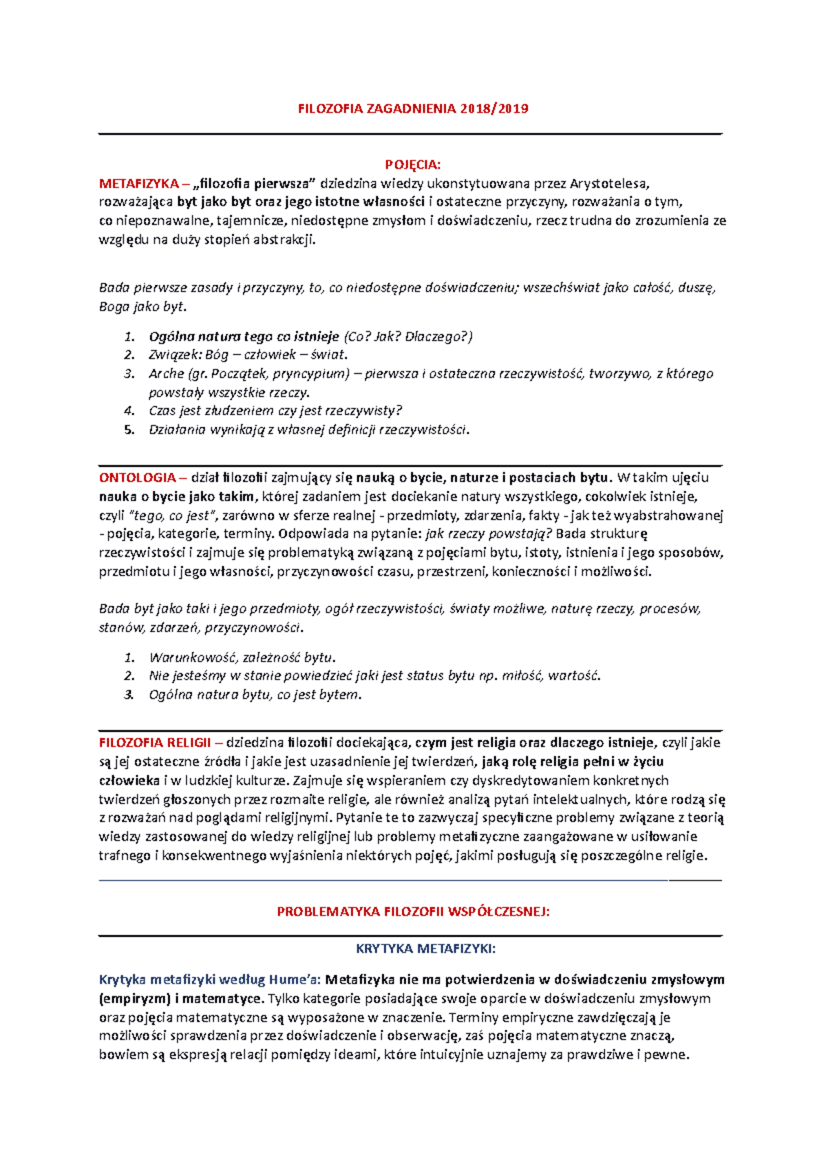 (Egzamin 2019 ) - Filozofia - FILOZOFIA ZAGADNIENIA 2018/ - Studocu