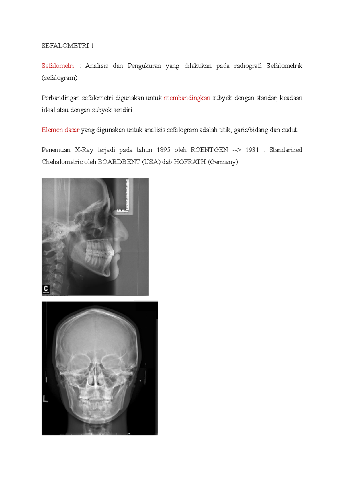 Sefalometri 1 - SEFALOMETRI 1 Sefalometri : Analisis dan Pengukuran ...