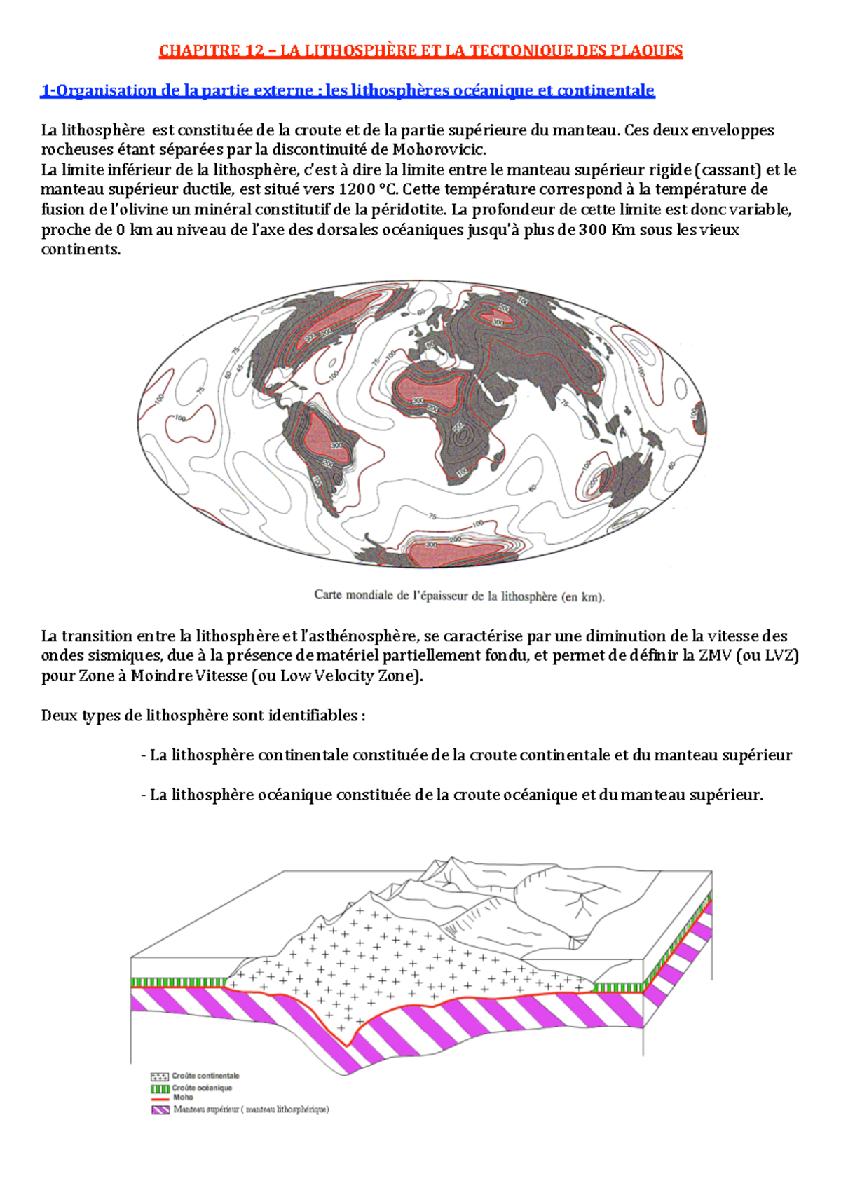 3.Geo (text)- Tectonique des Plaques - CHAPITRE 12 – LA LITHOSPHÈRE ET ...