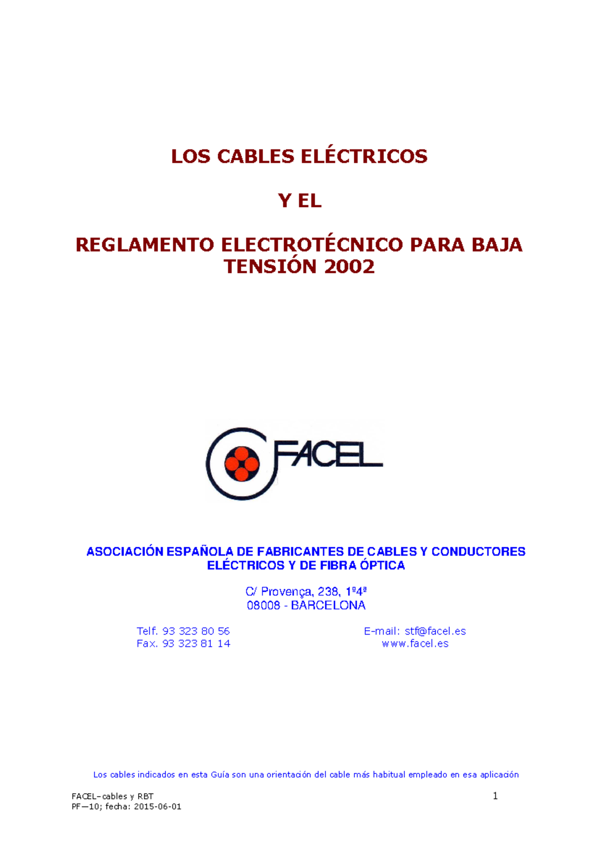 1 NYR 03 GUIA Facel cables y RBT rev 2015 06 01 - - Studocu
