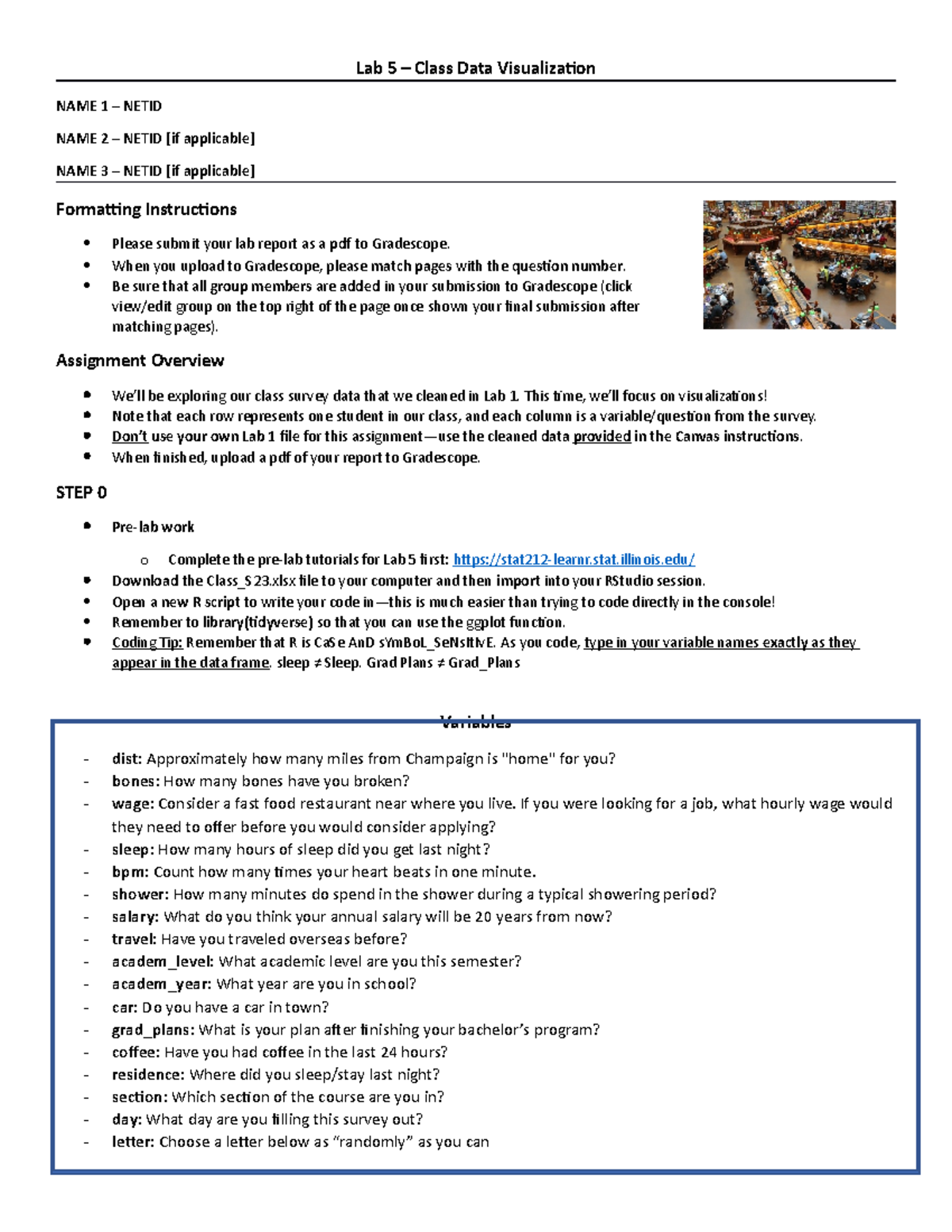 Lab 5 - Class Data Visualization - Instructions (S23) - Lab 5 – Class ...