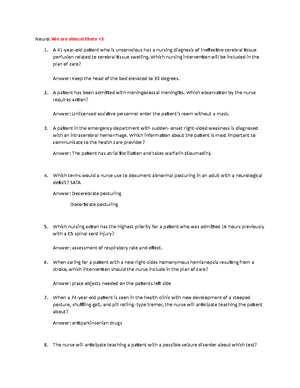 Seizure Prep U Quiz - practice questions - Seizure PrepU Quiz The nurse ...