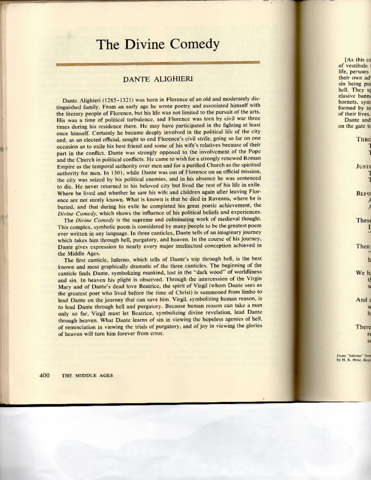Divine Comedy introduction - Literature 1 - Studocu