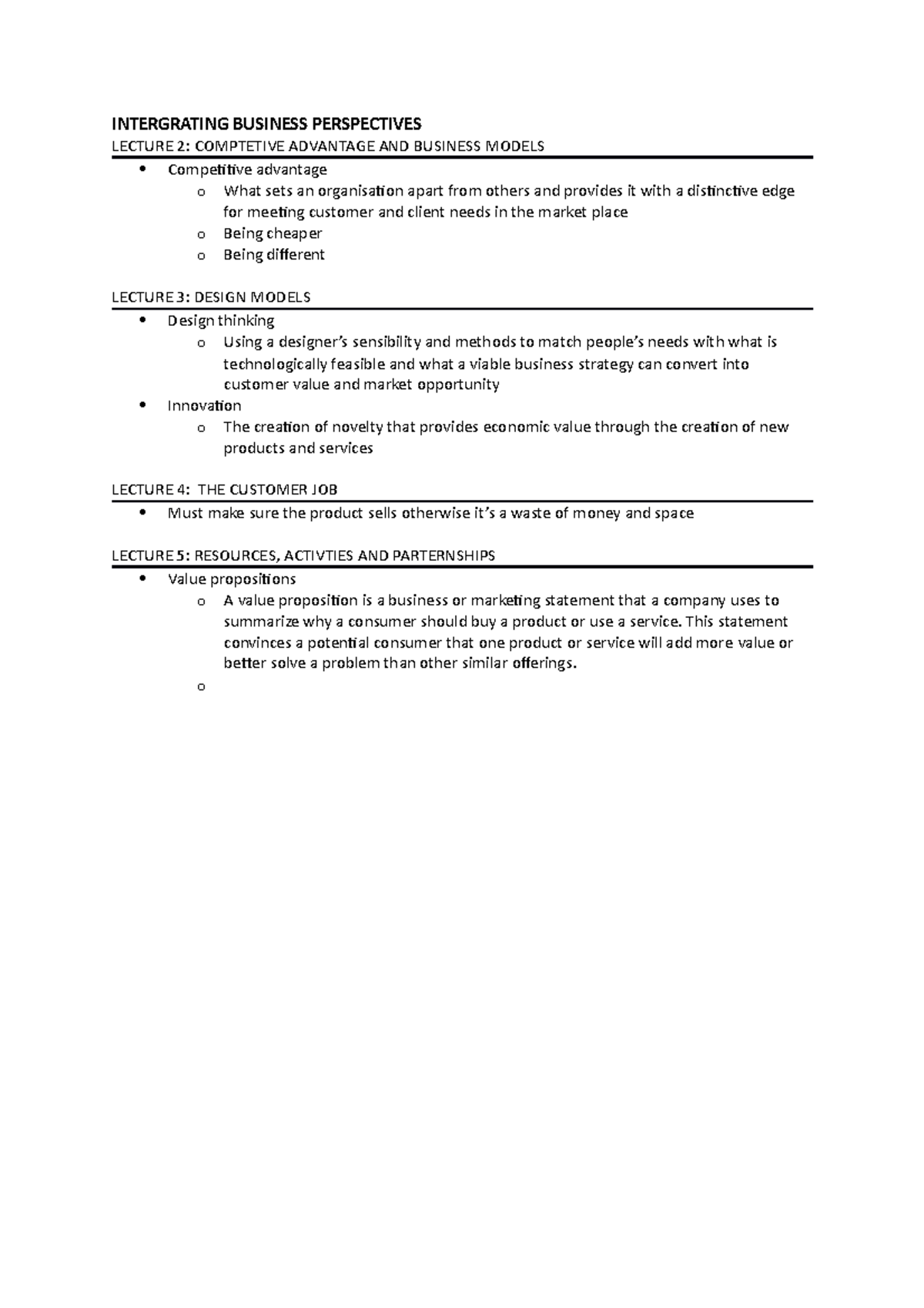Intergrating Business Perspectives - INTERGRATING BUSINESS PERSPECTIVES ...
