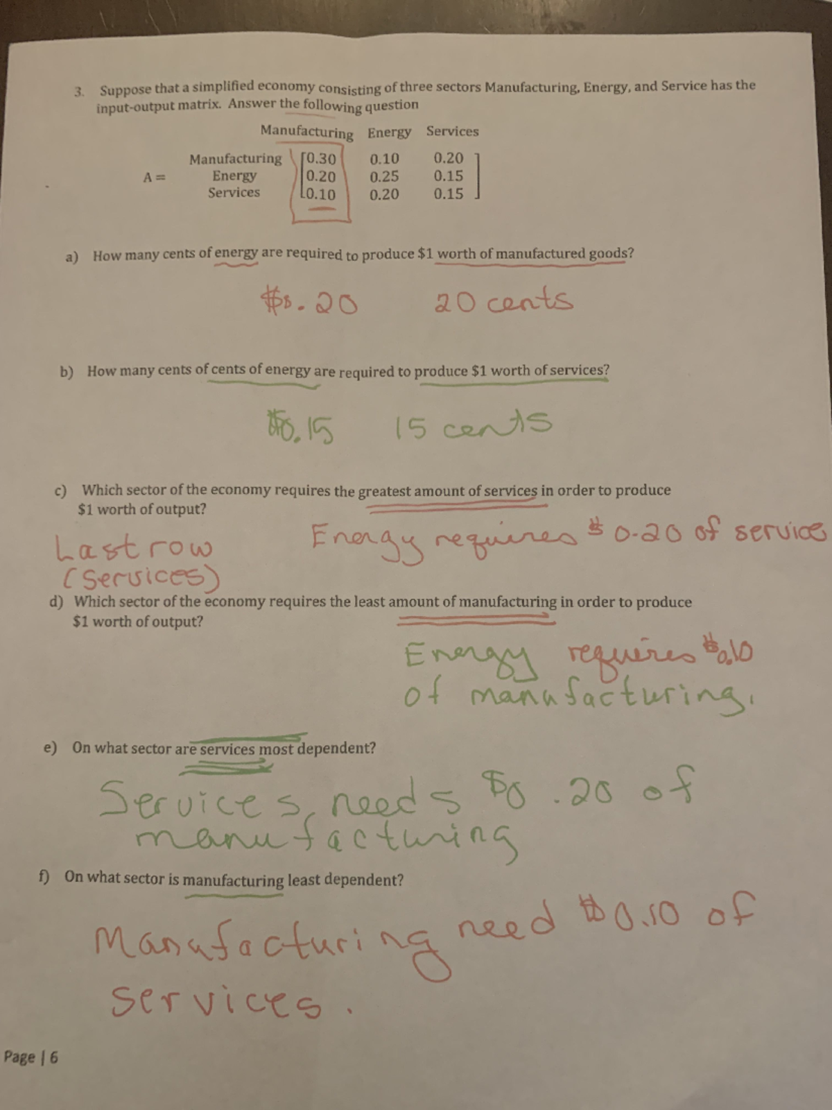 Input and Output Analysis - MATH 111 - Studocu