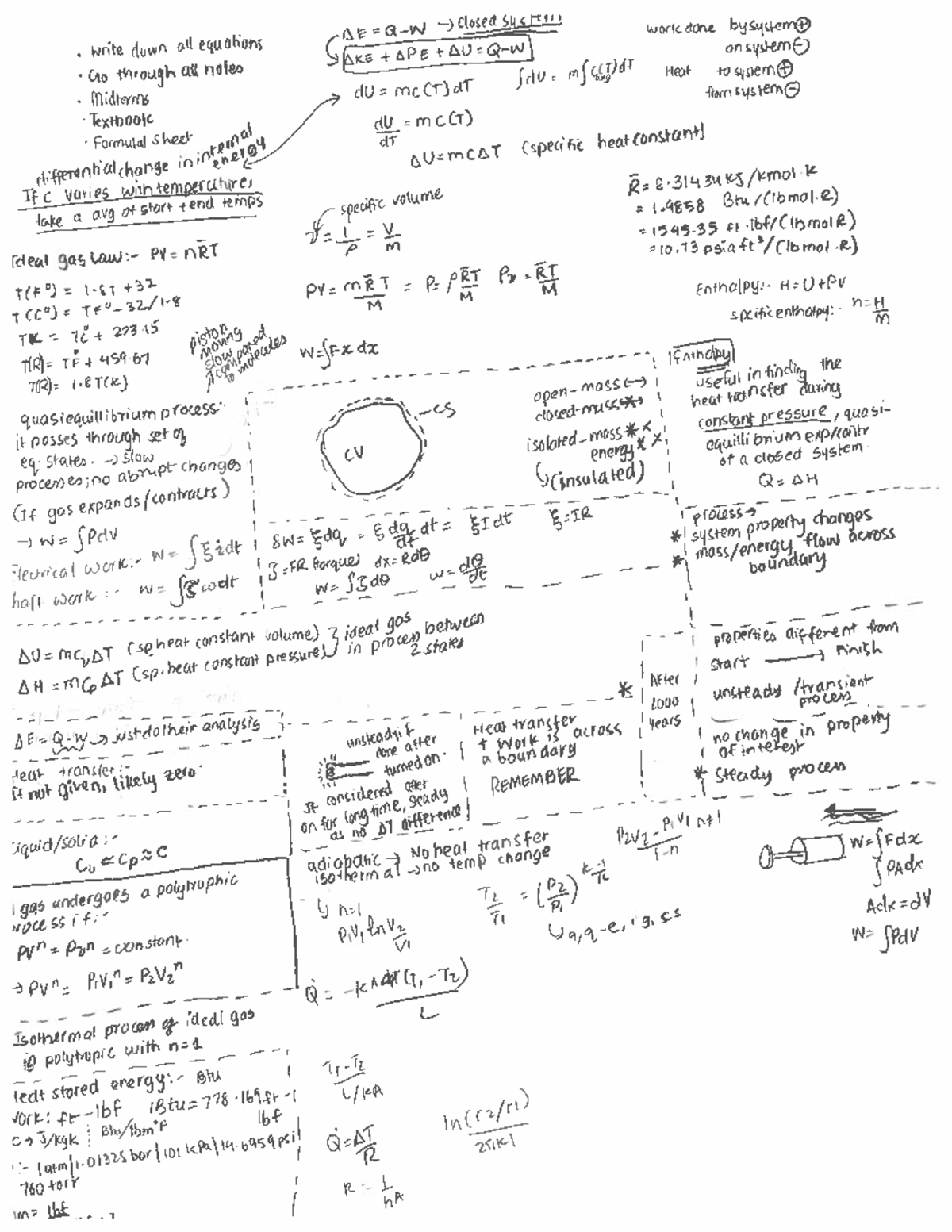 Mece 230 Midterm 1 formulas - Mec E230 - Studocu