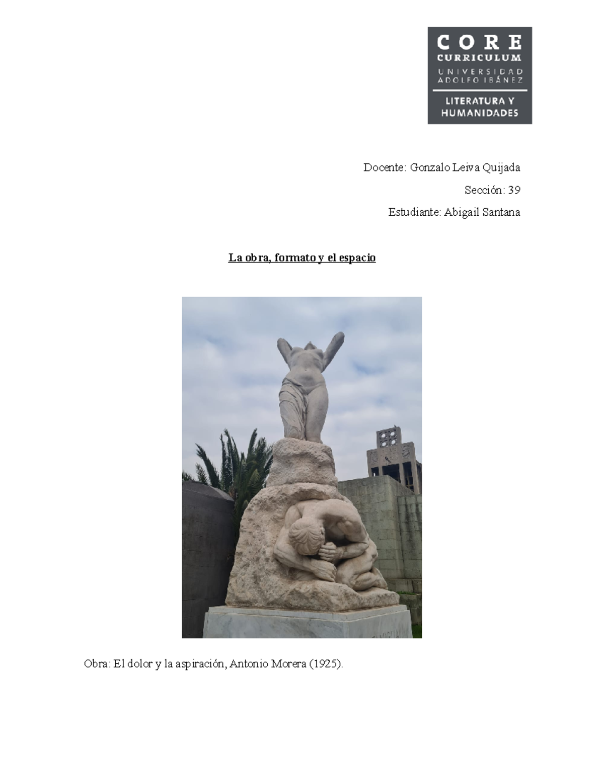 La obra, formato y el espacio - Core Artes - Docente: Gonzalo Leiva ...