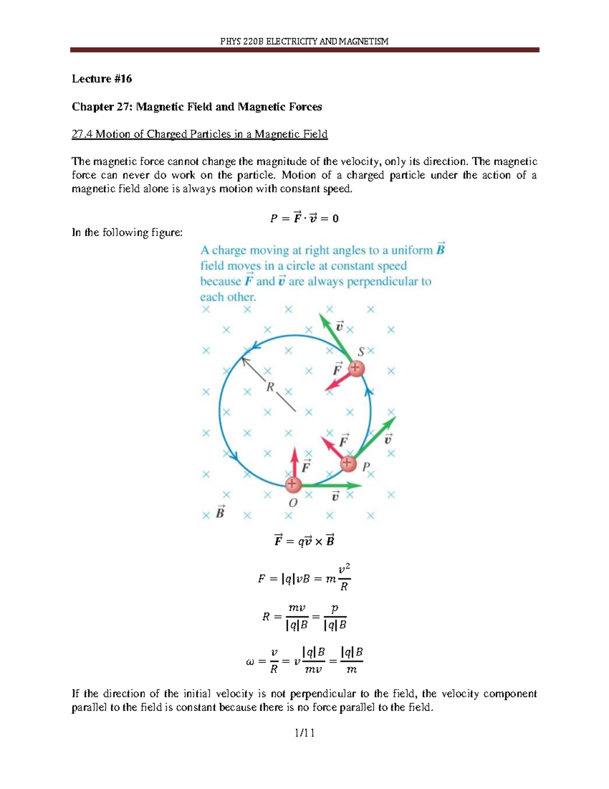 Lecture 16 - PROFESSOR LI GAO - PHYS 220B ELECTRICITY AND MAGNETISM ...