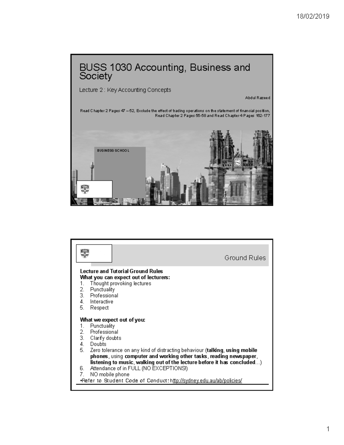BUSS 1030 Accounting Business and Society Lecture Week 2 Sem 1 2019 2 ...