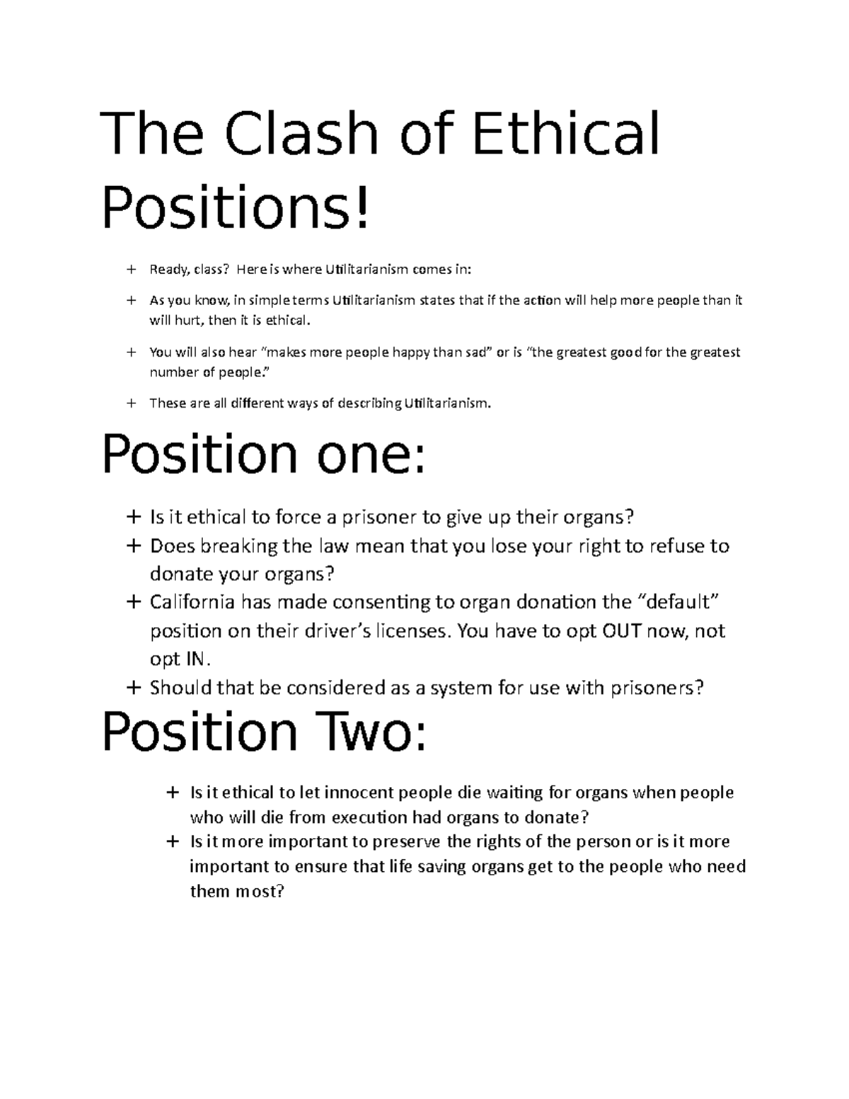 The Clash of Ethical Positions De Vry-W2-Presentation - The Clash of ...