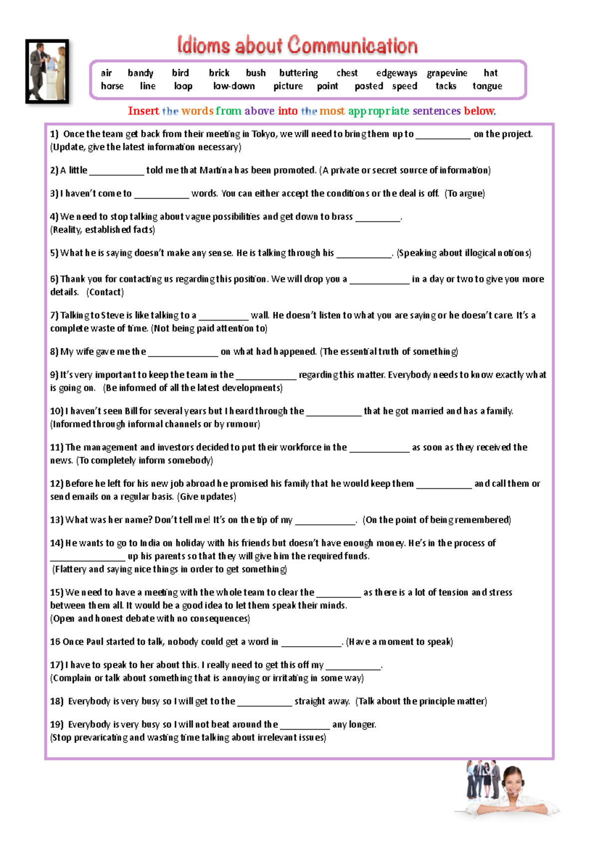 Idioms-about-communication-games-reading-comprehension-exercises ...