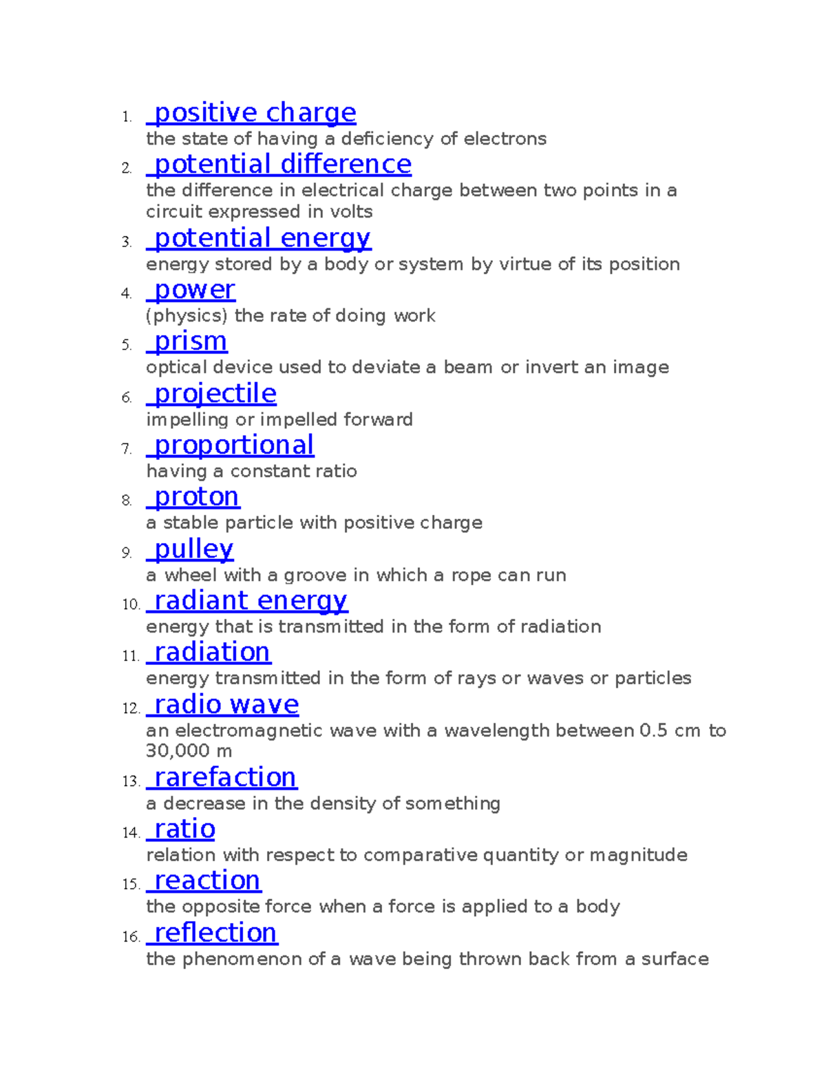 Phy 37 - physics notes, very helpful! - 1. positive charge the state of ...