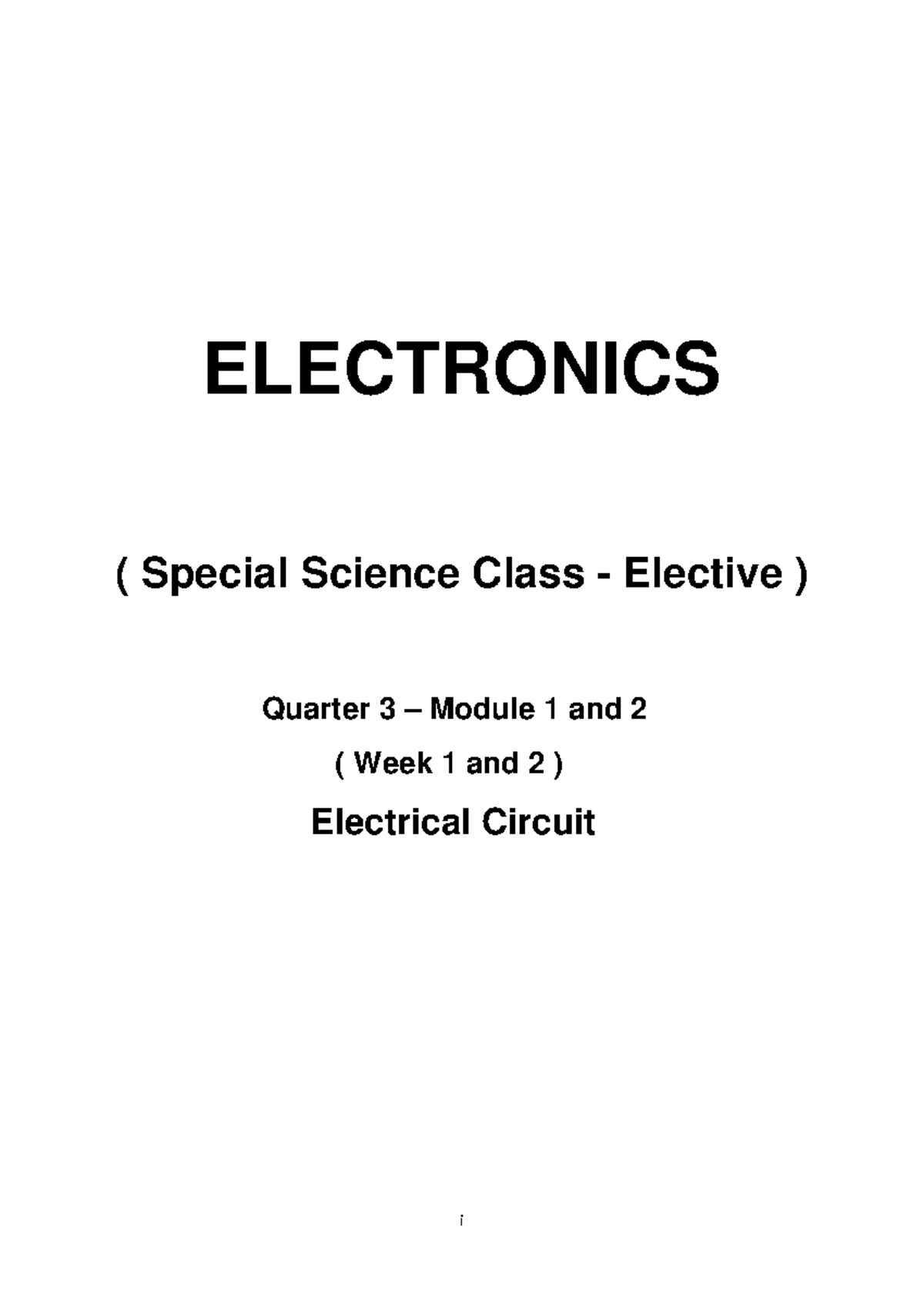 Electronics Module 1 and 2 - i ELECTRONICS ( Special Science Class ...