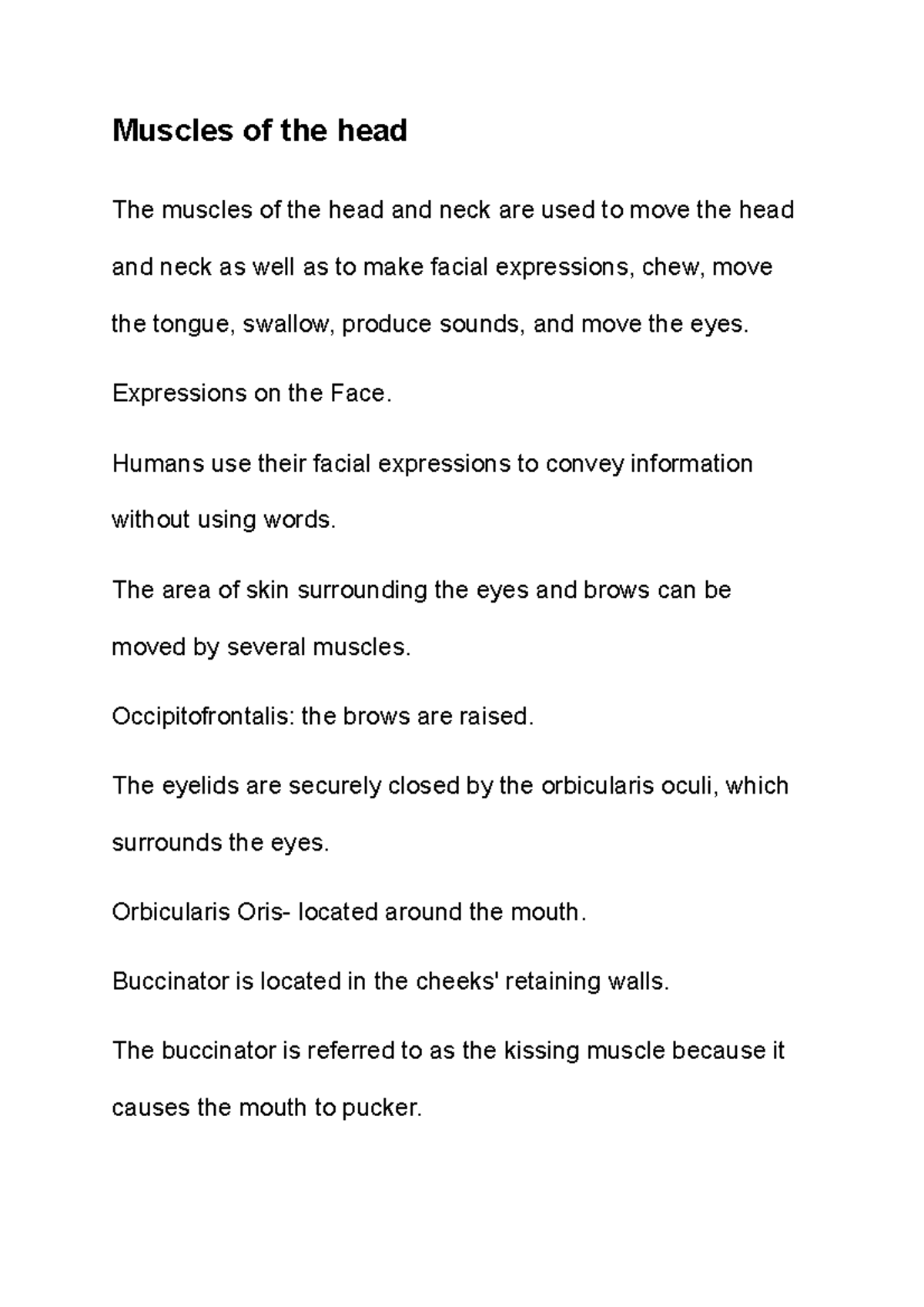 Muscles of the head and neck - Expressions on the Face. Humans use ...