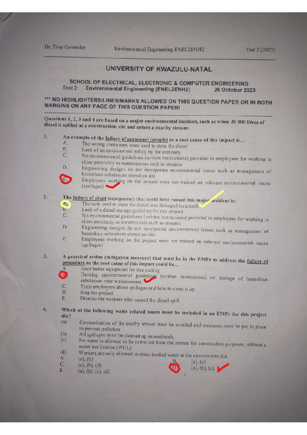 enironmental test - Dr. Troy Govender Environmental Engineering ...
