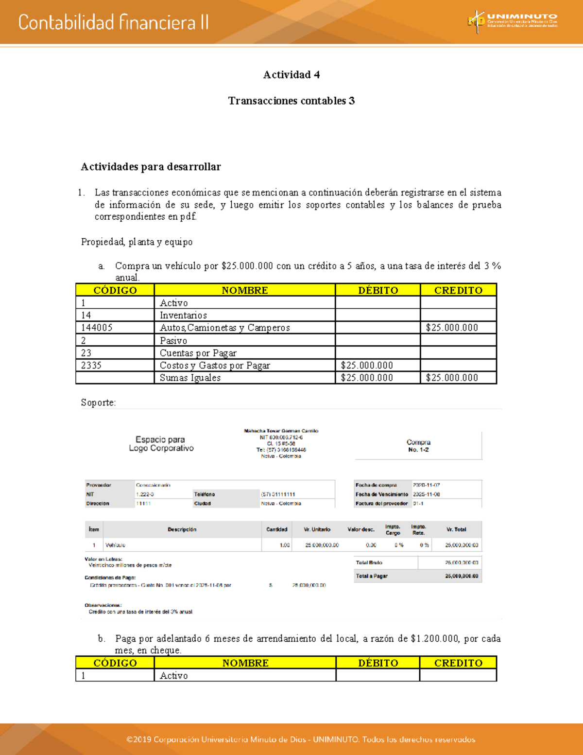 Actividad 4 Contaduria - Actividad 4 Transacciones contables 3 ...