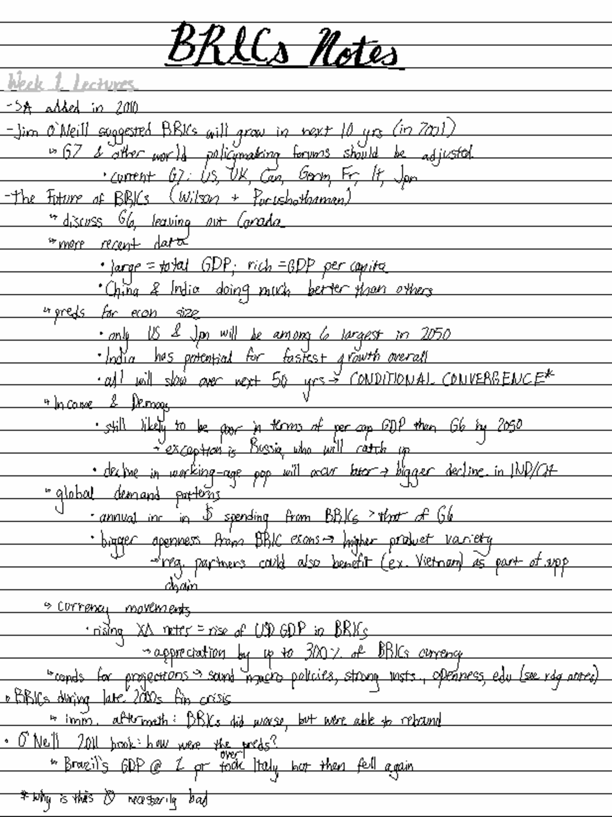 BRICs Notes - AS.180.214 (01) - Studocu