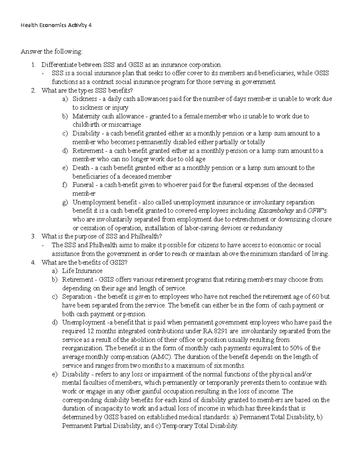Hecon Activity 4 - Health Economics - Studocu