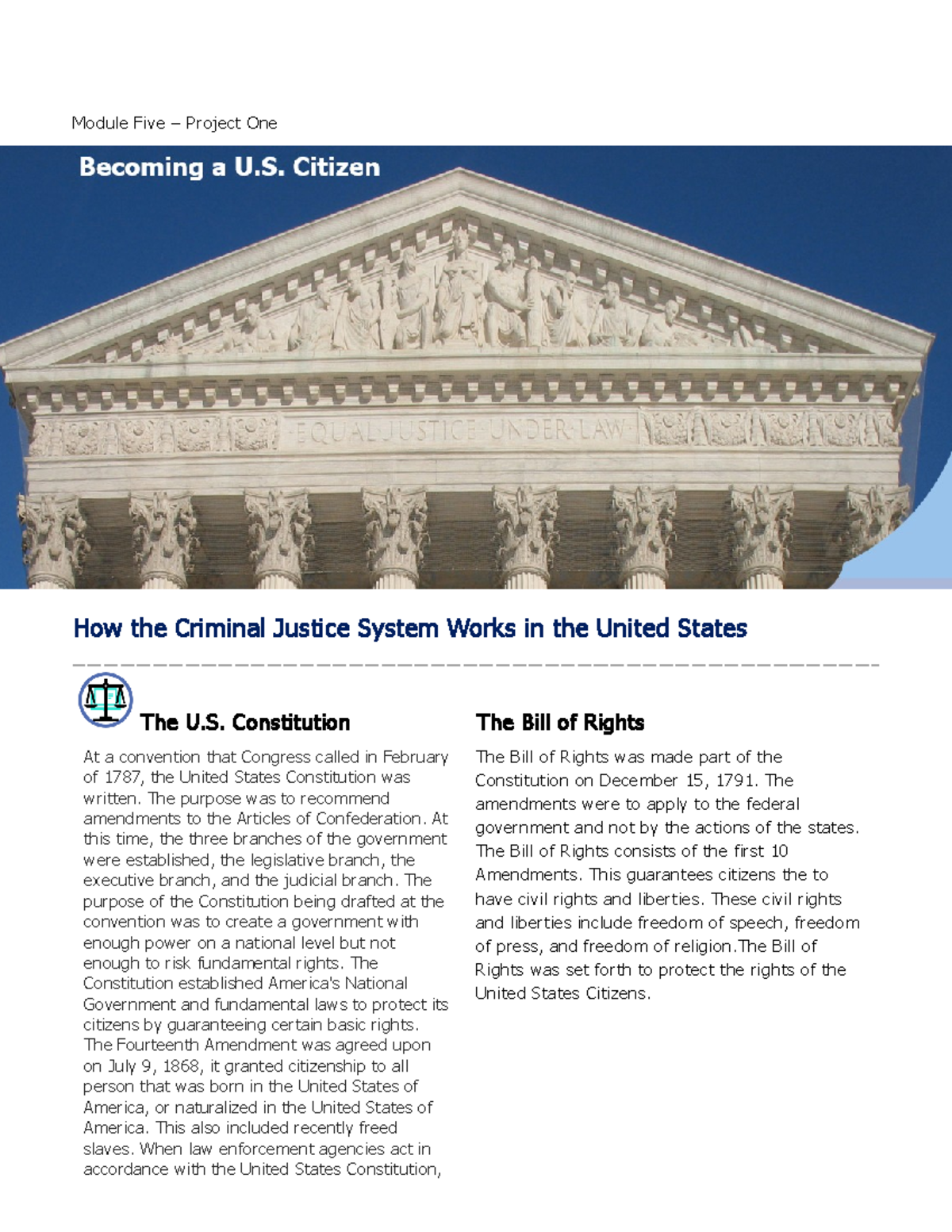 CJ 112 Project One Template copy - Module Five – Project One How the ...