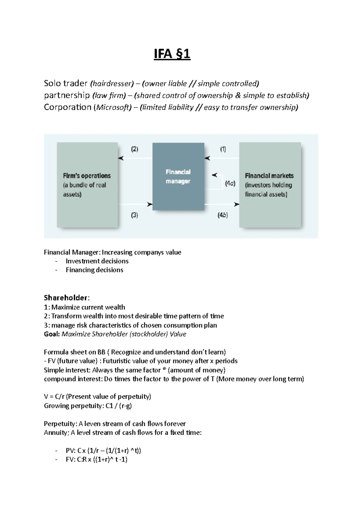 IFA lecture 1 - IFA § Solo trader (hairdresser) – (owner liable // simple controlled ...