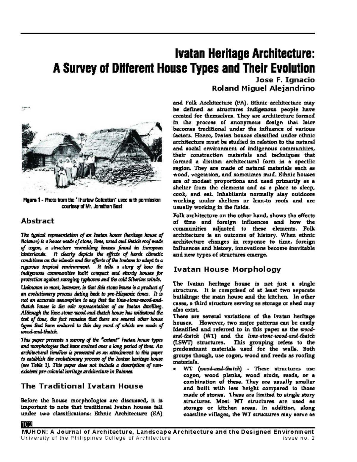 Ivatan Houses Anatomy - 102 MUHON: A Journal of Architecture, Landscape ...
