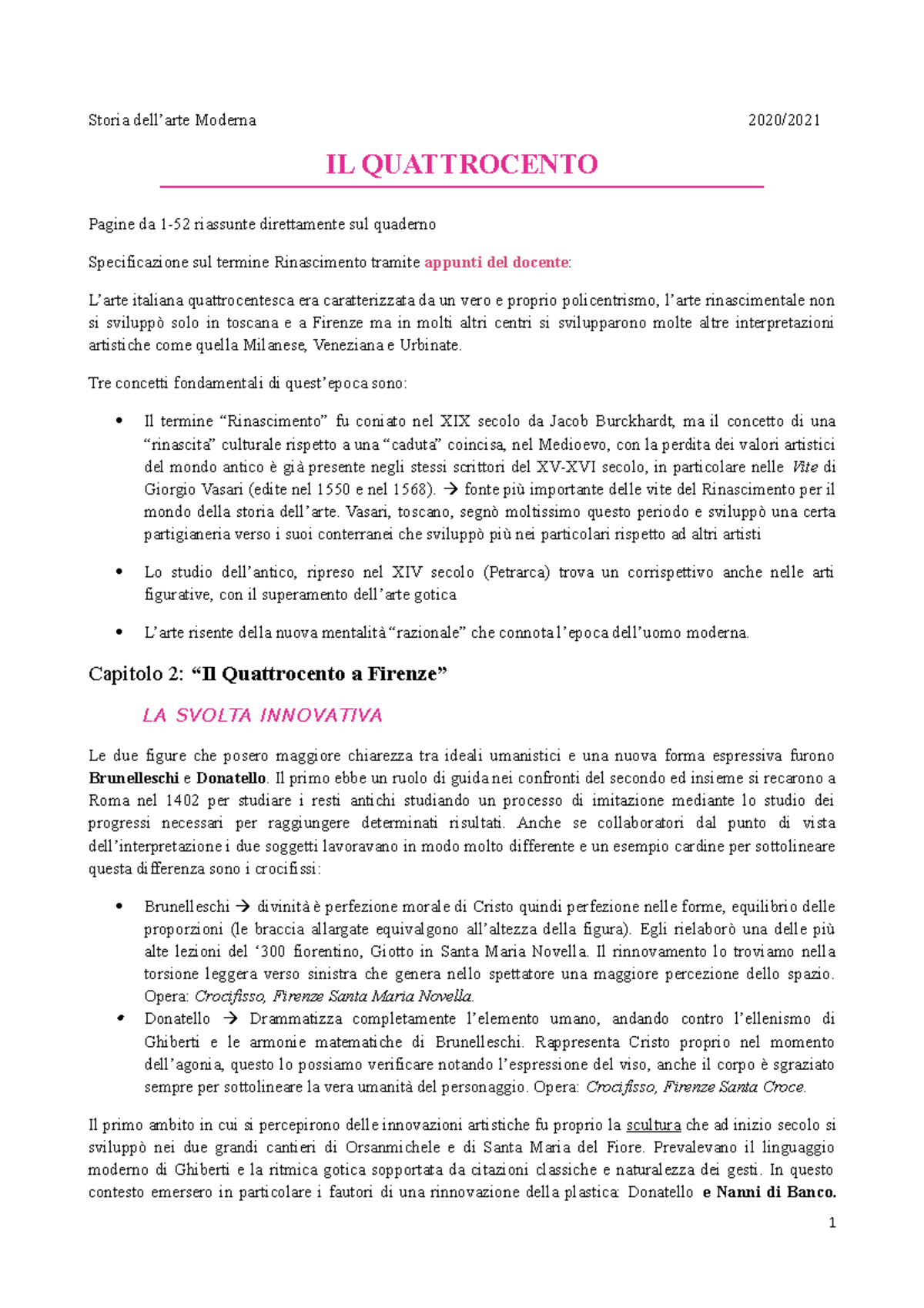 Il quattrocento - primo parte del libro 1 - Arte nel tempo - Storia ...