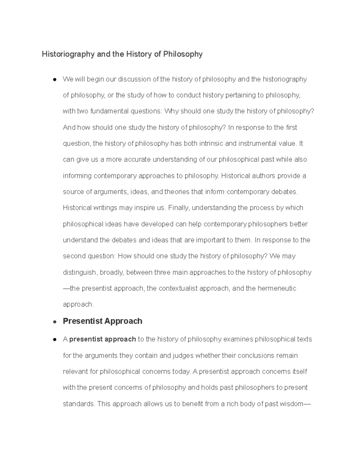 Philo- Historiography and the History of Philosophy - Historiography ...