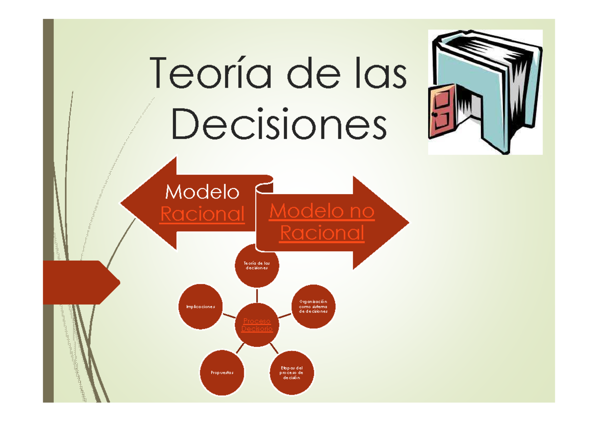 Teoria Desiciones Semana 1-4 - Teoría de las Decisiones Teoría de ...