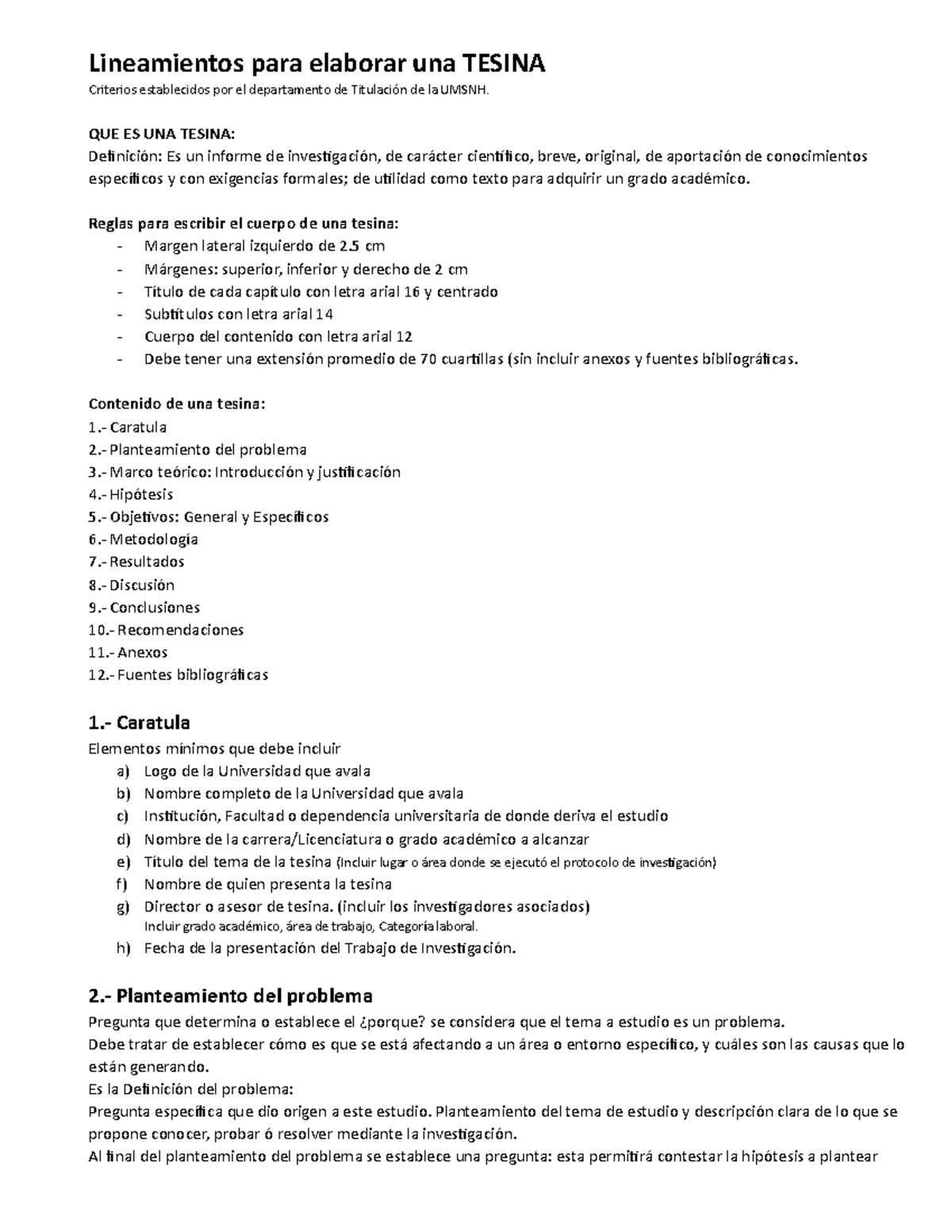 Lineamientos para elaborar Tesina - QUE ES UNA TESINA: Definición: Es ...