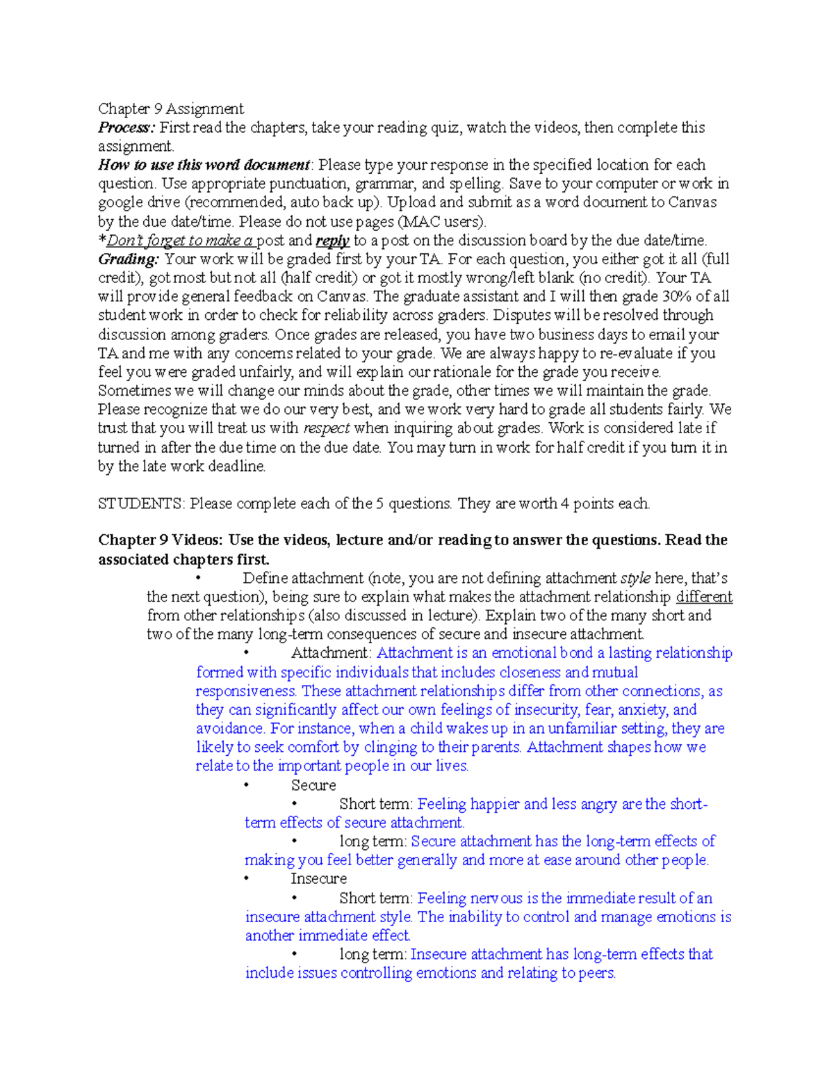 Chapter 9 assignment turn copy - Chapter 9 Assignment Process: First read the chapters, take ...